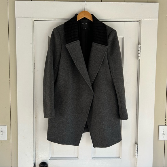 Theory | Jackets & Coats | Theory Jacket Wool With Knit Collar | Poshmark